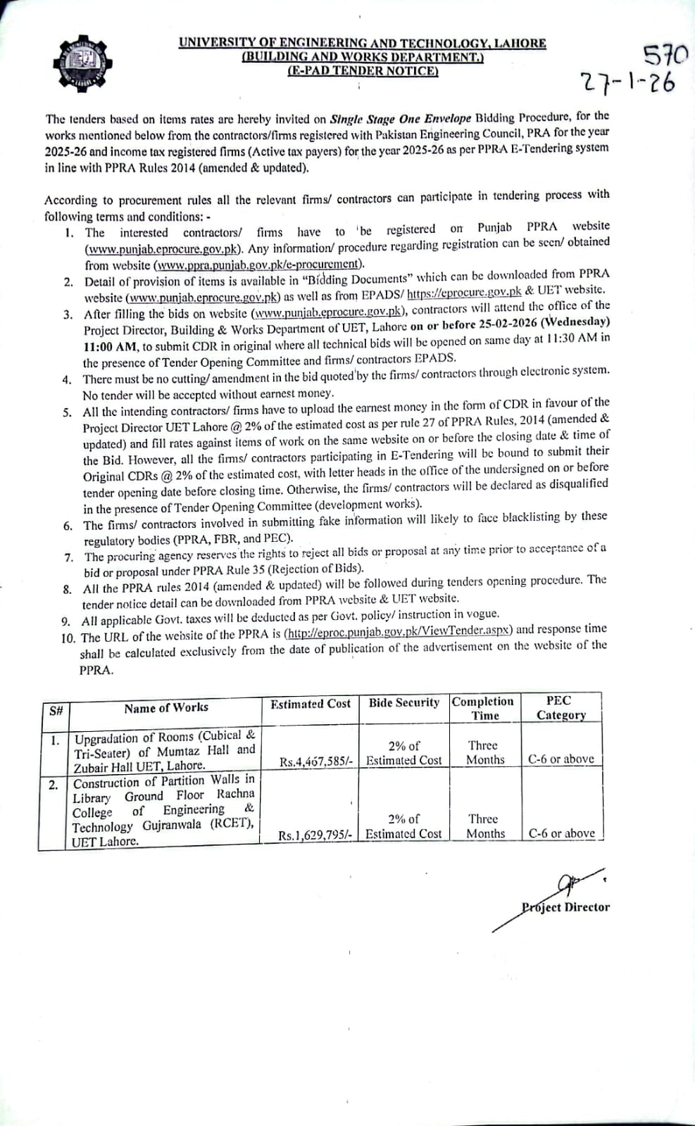 UET Lahore University of Engineering and Technology